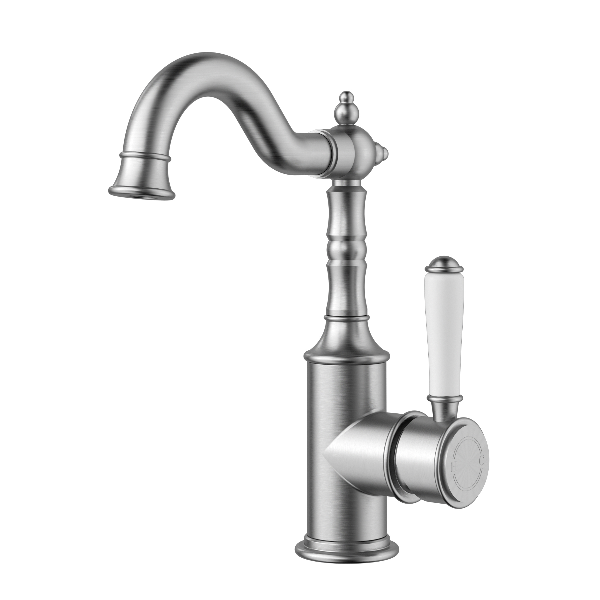 Clasico Tall Basin Mixer Hook Spout / Ceramic Handle